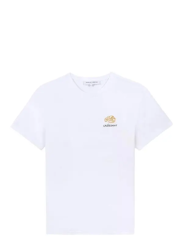 Maison Labiche Croissant-embroidered T-shirt - White