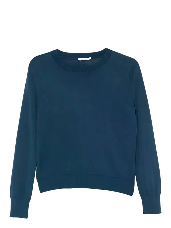 Patrizia Pepe Round-neck Long-sleeve Sweater - Blue