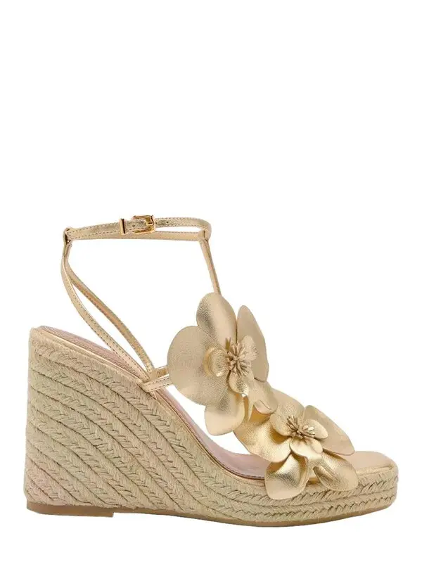 Zimmermann Orchid Wedge Espadrilles - Gold