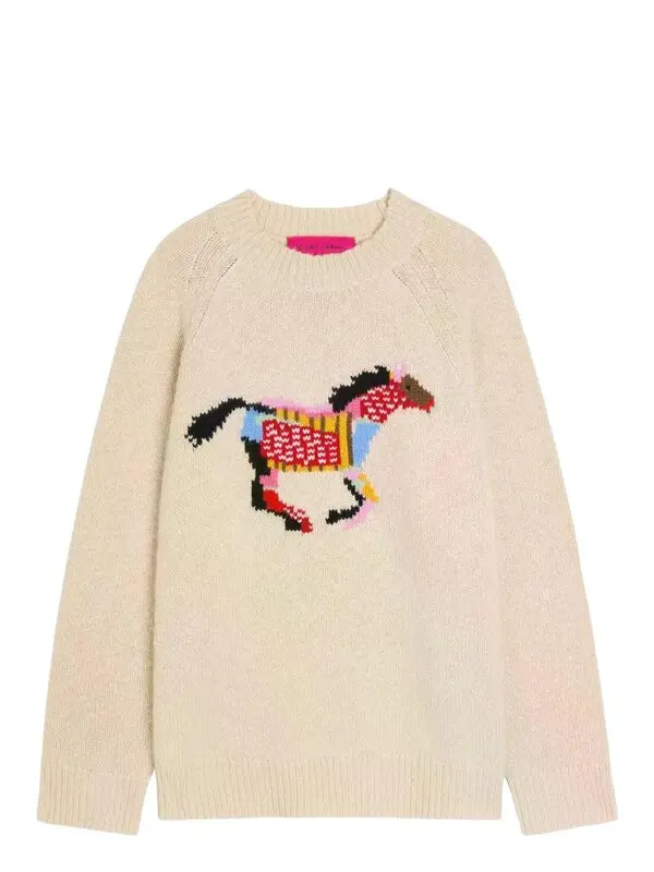 THE ELDER STATESMAN Glacier Horse Intarsia Knitwear - Neutrals
