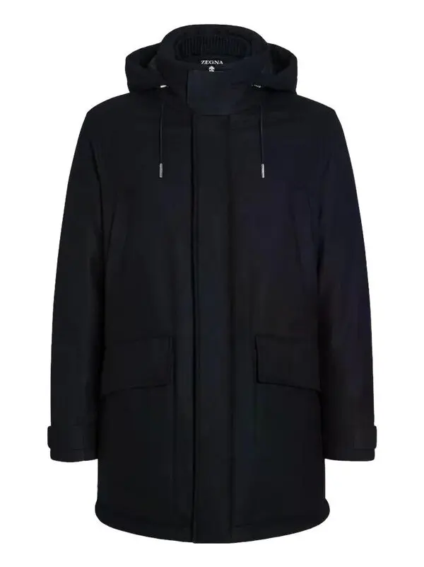Zegna Merino-wool Hooded Jacket - Blue