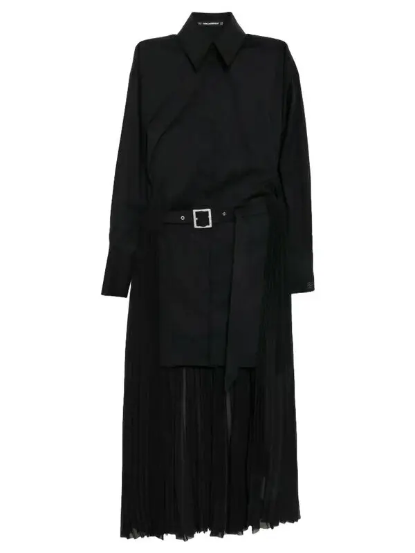 Karl Lagerfeld Pleated Shirt Dress - Black