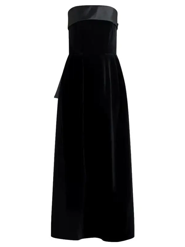 Dice Kayek Strapless Ankle-length Dress With Bow Detail - Black