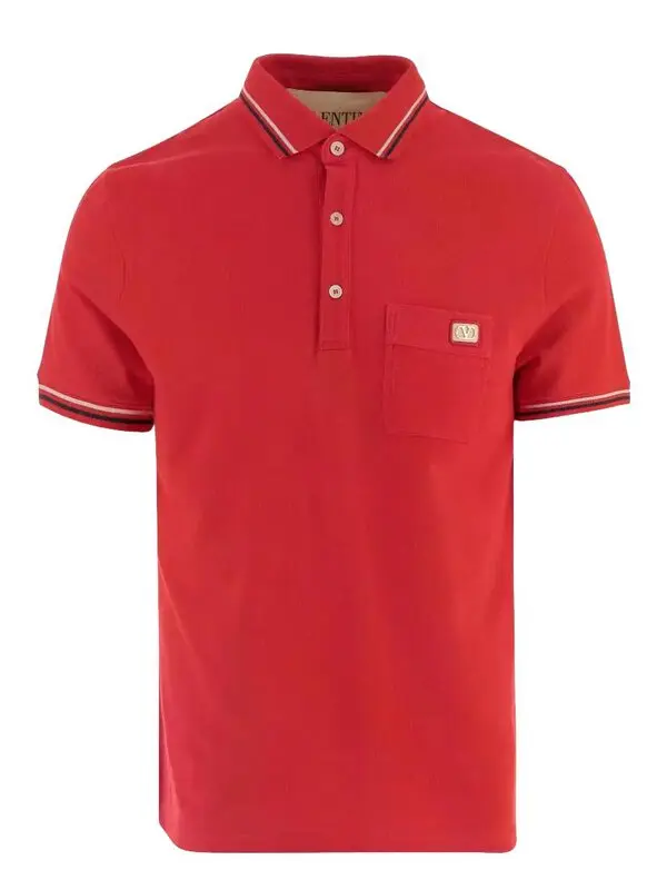 Valentino Garavani Cotton Polo Shirt - Red