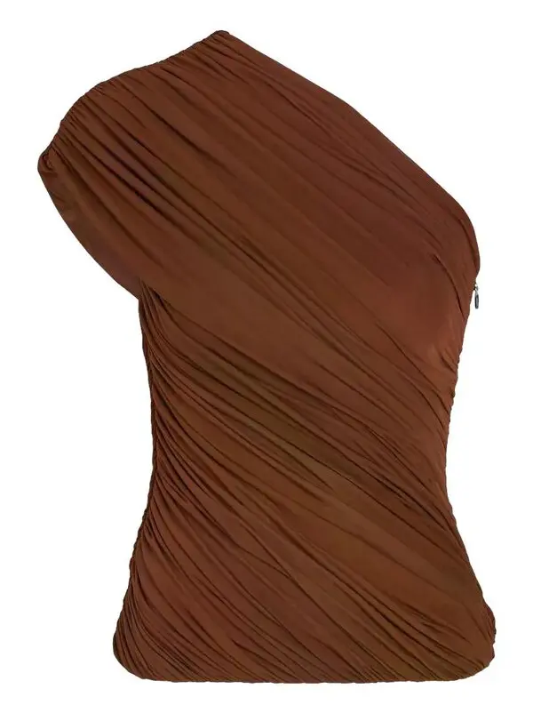 Ronny Kobo Camina One-shoulder Top - Brown