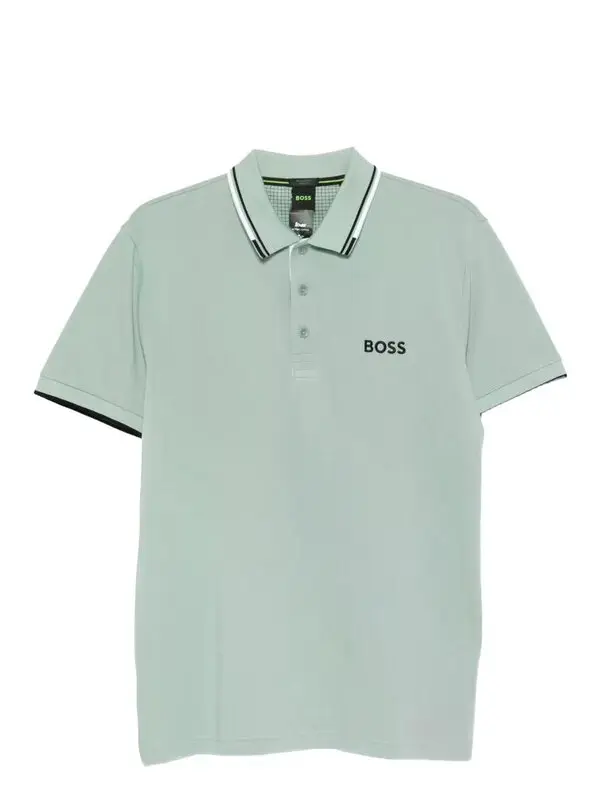 BOSS Striped-trim Polo Shirt - Green