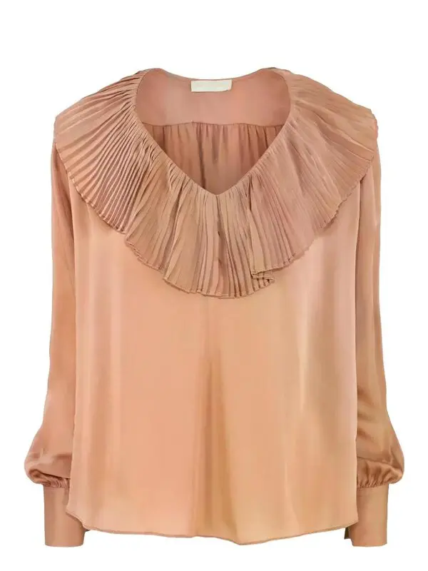 Ulla Johnson Liese Pleated-detail Blouse - Pink