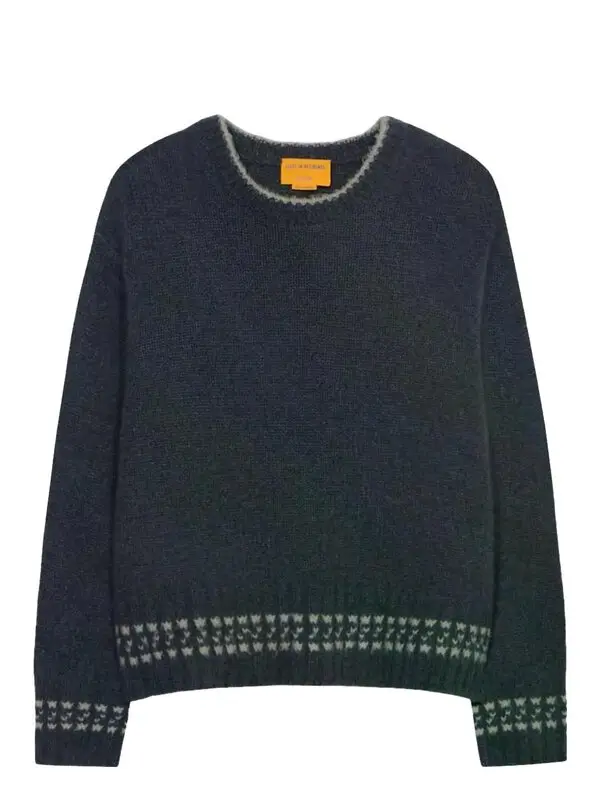 Guest In Residence Tipped Cozy Crew Sweater - Blue