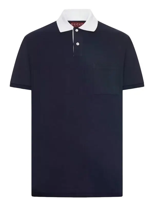 Gucci Chest-pocket Short-sleeved Polo Shirt - Blue