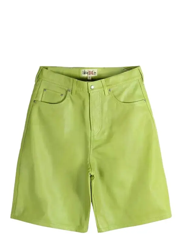 StÜssy Leather Shorts - Green