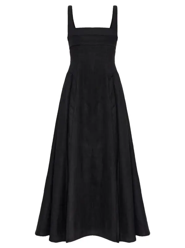 Cult Gaia Buckle Square-neck Midi Dress - Black