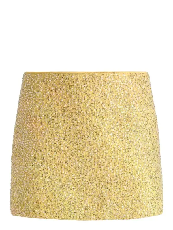 Alice + Olivia Ecenia Sequin-embellished Tweed Mini Skirt - Yellow
