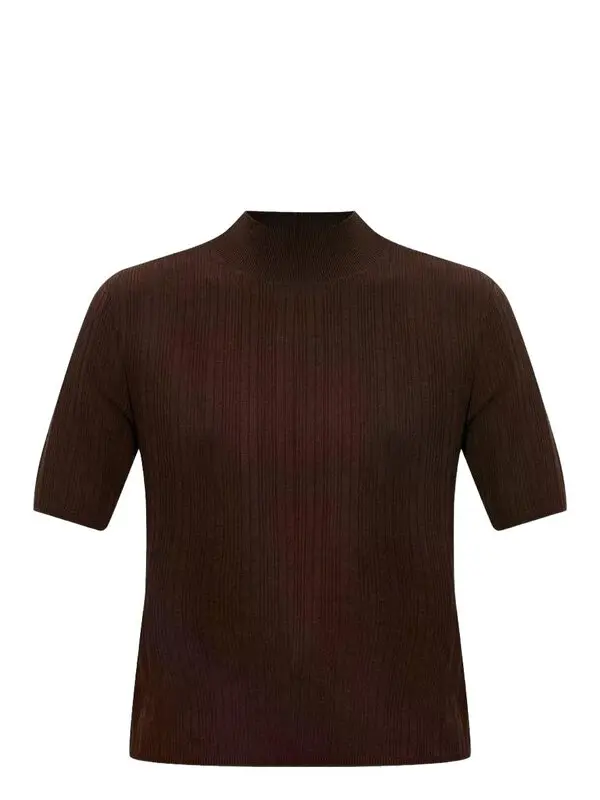 Officine Générale Ribbed Short-sleeve T-shirt - Brown