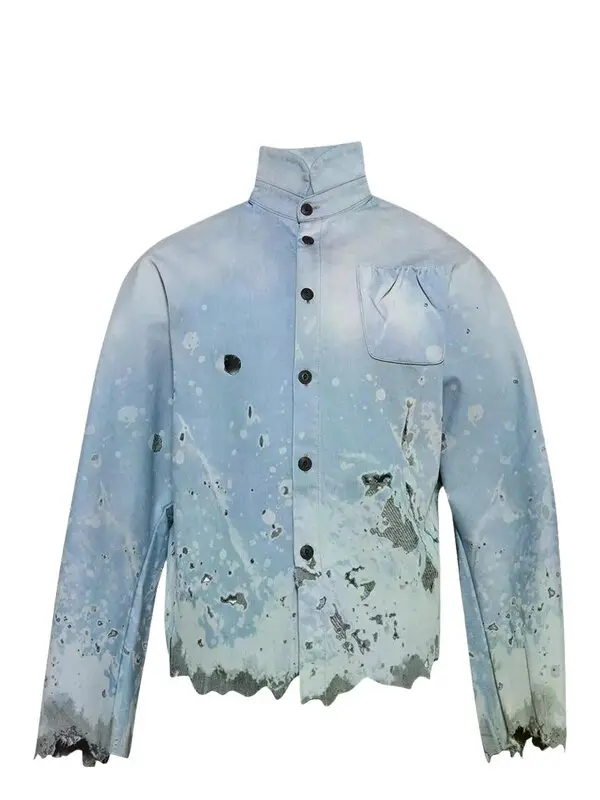 RIVINGTON ROI REBIS Metas-braxas Pocket Distressed Shirt - Blue