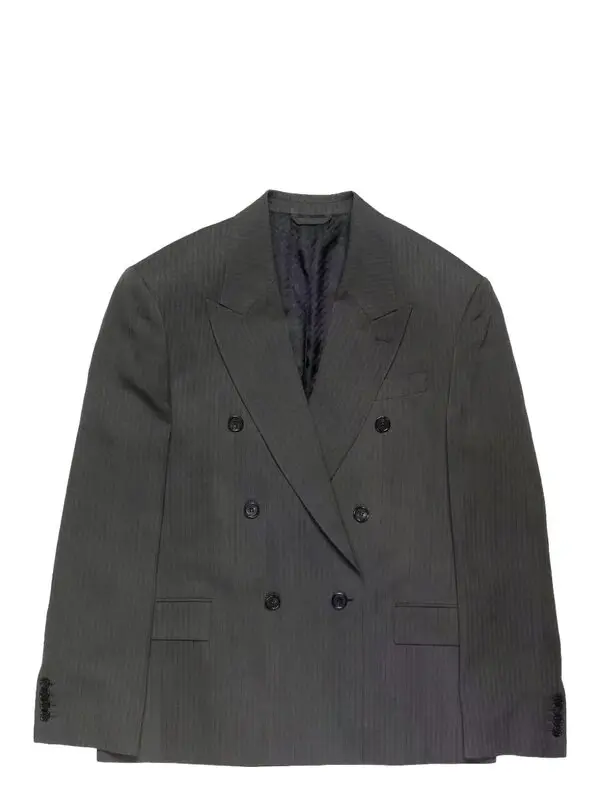 Acne Studios Double-breasted Pinstripe Jacket - Grey