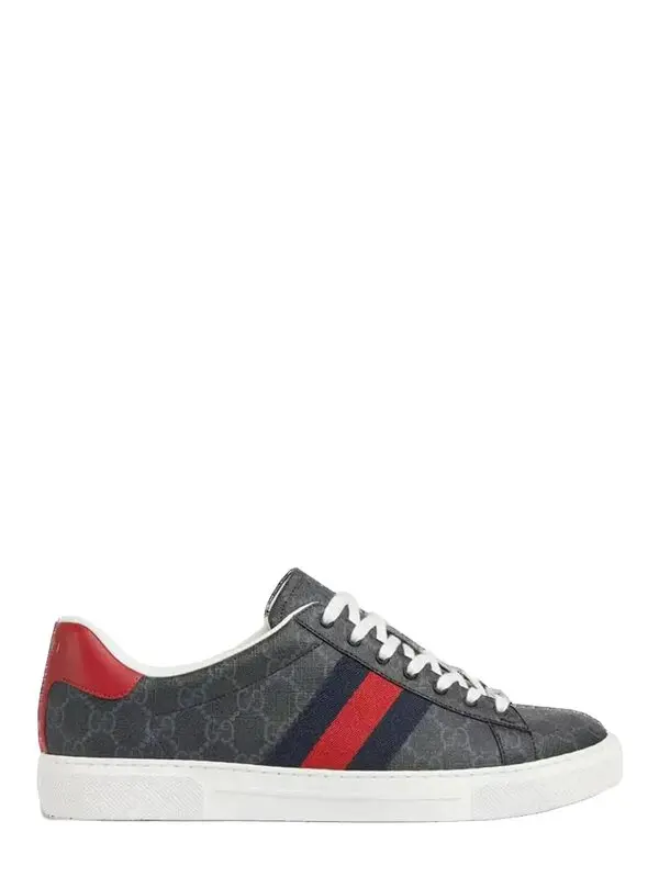 Gucci Ace Logo Web-stripe Sneakers - Grey