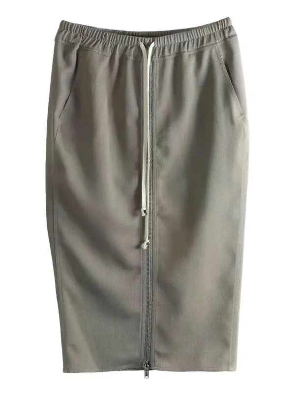 Rick Owens Zip Detail Midi Skirt - Grey