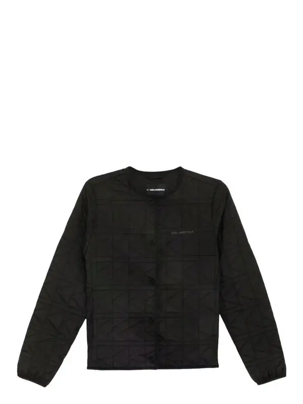 Karl Lagerfeld Logo-embroidered Quilted Jacket - Black