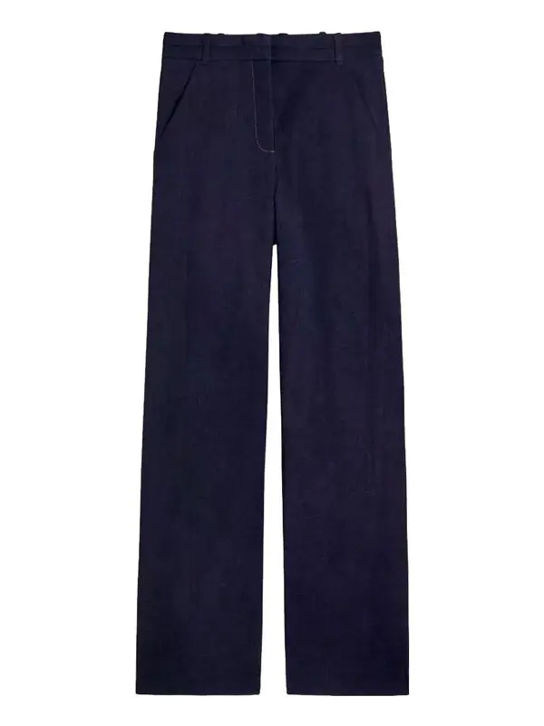 Veronica Beard Crue Seam Detail Trousers - Blue