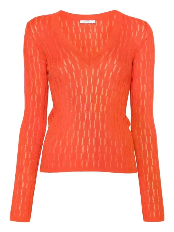 Patrizia Pepe V-neck Long-sleeve Sweater - Orange