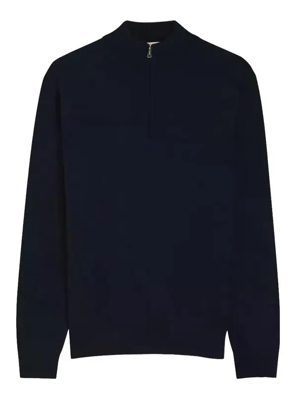 AURELIEN Zip Neck Sweater - Blue