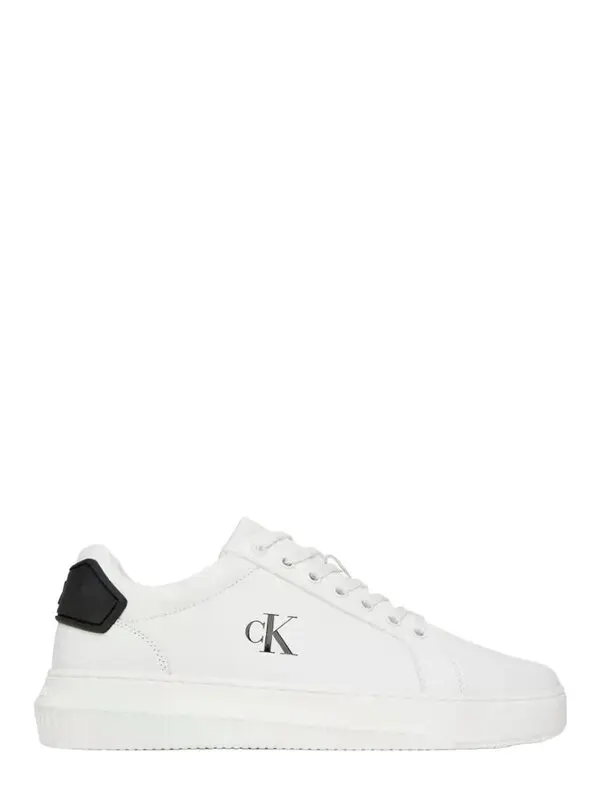 Calvin Klein Logo-detail Leather Sneakers - White