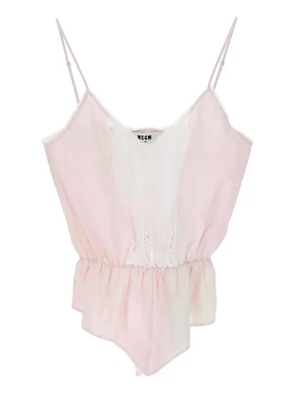 MSGM Lace Camisole Top - Pink