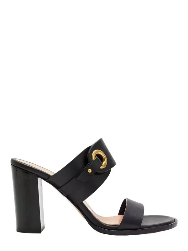 GIANVITO ROSSI Block-heel Leather Sandals - Black