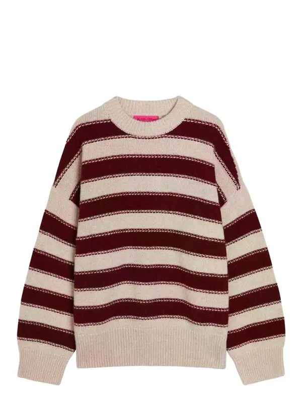 THE ELDER STATESMAN Striped Crewneck Sweater - Neutrals