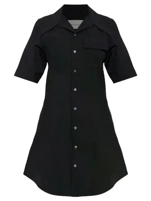 Ami Button Short-sleeve Dress - Black