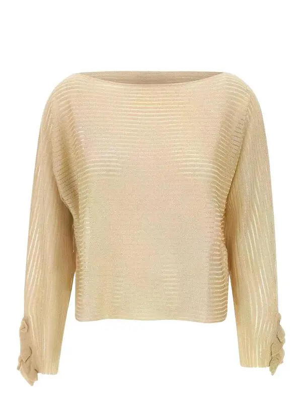 Liu Jo Striped Ruffled Top - Neutrals