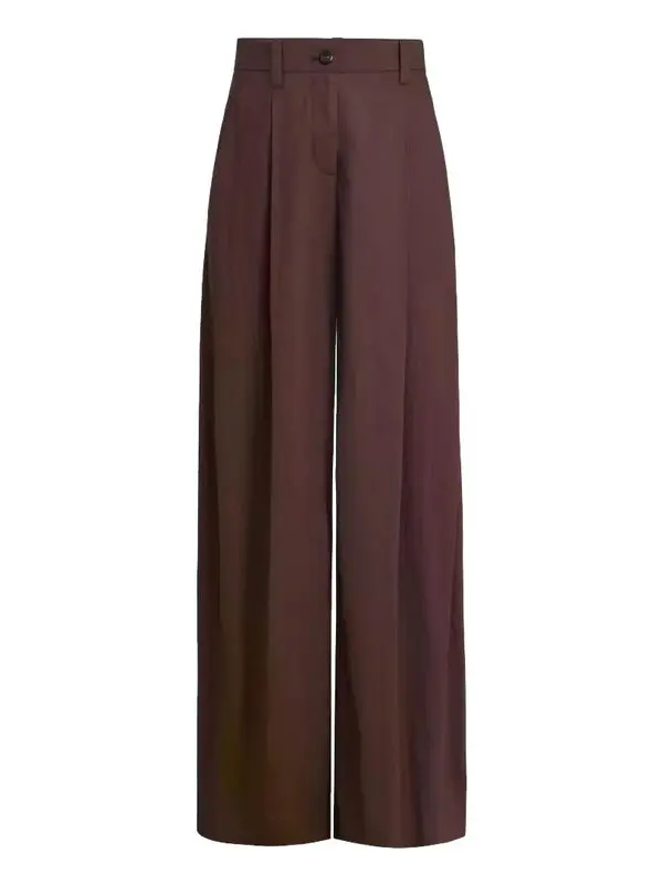Brunello Cucinelli Poplin Wide Palazzo Pants - Brown