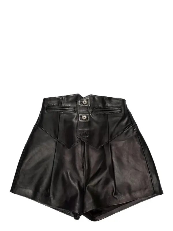 Enfants Riches Déprimés Cincture Leather Shorts - Black