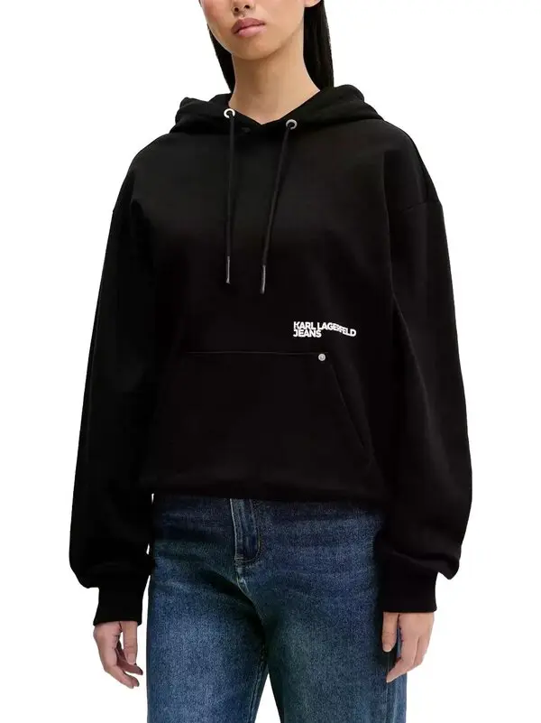 Karl Lagerfeld Printed Logo Hoodie - Black