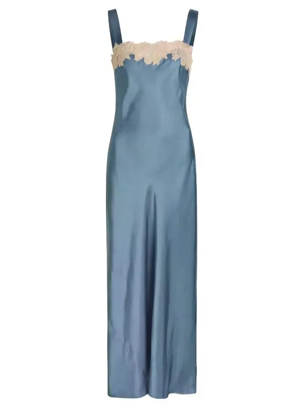 Rixo Rosamarie Lace Strap Midi Dress - Blue