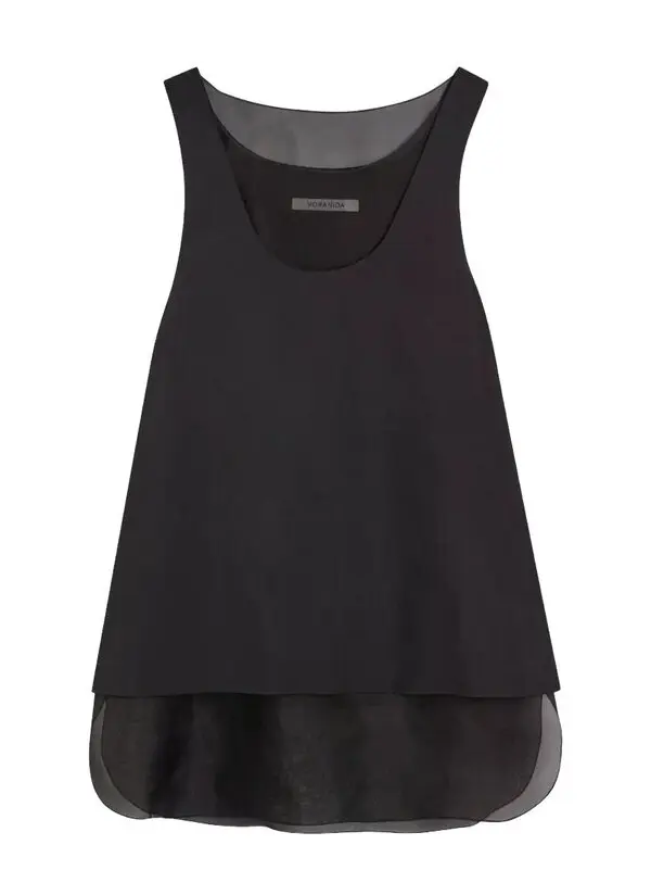 VORANIDA Kaia Layered Tank Top - Black