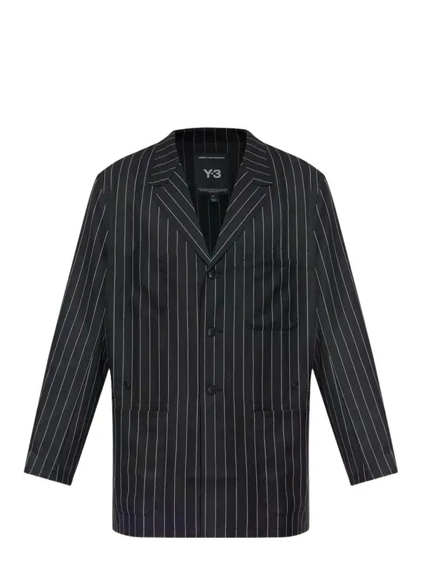 Y3 Striped Buttoned Jacket - Black