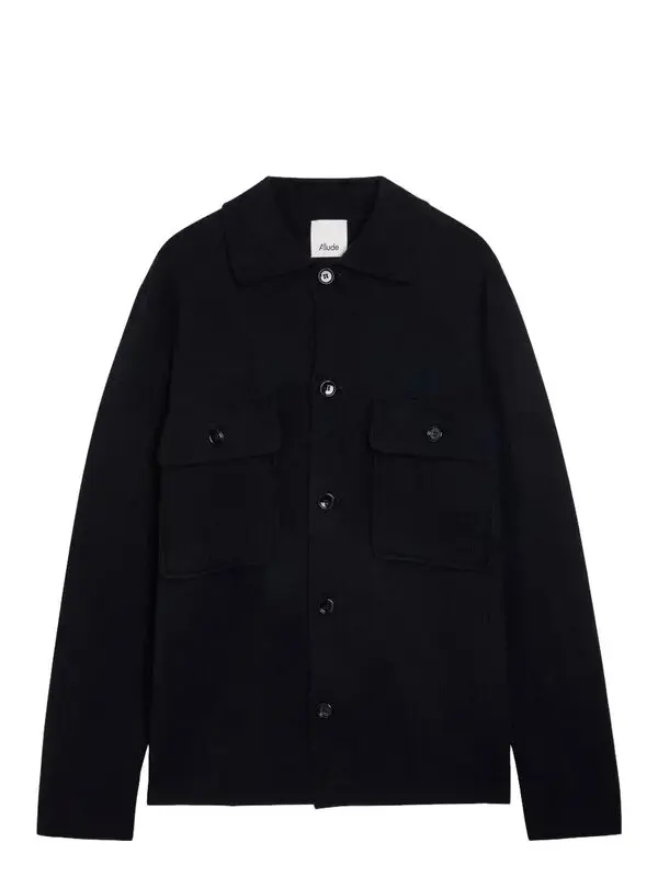 ALLUDE Chest-pocket Buttoned Overshirt - Black