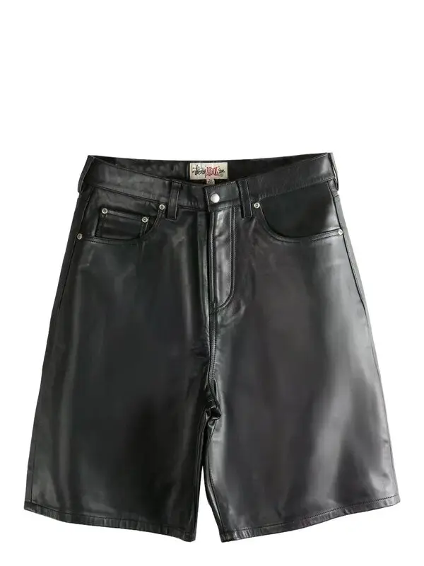 StÜssy Leather Shorts - Black