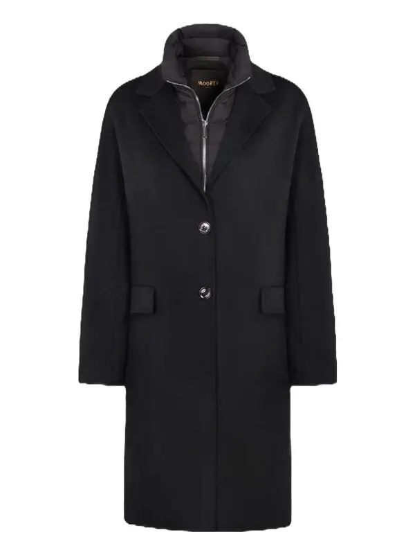 MOORER Cassie Layered Coat - Black