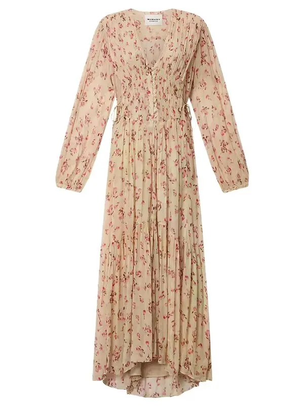 MARANT ETOILE Briane Floral-pattern Maxi Dress - Neutrals