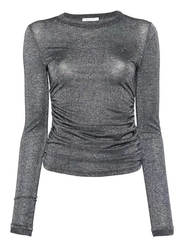 Patrizia Pepe Long-sleeve Draping Top - Grey