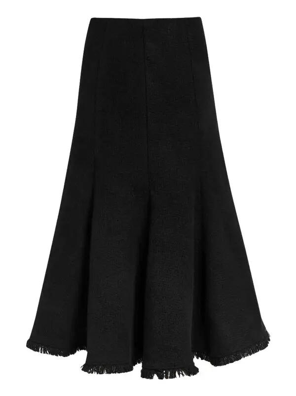 Gabriela Hearst Fringed A-line Midi Skirt - Black