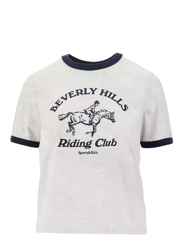 SPORTY & RICH Riding Club Printed T-shirt - Neutrals