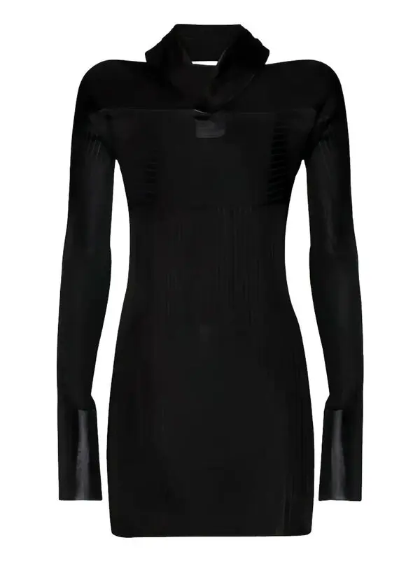 FERRAGAMO Long Sleeve Mock Neck Top - Black