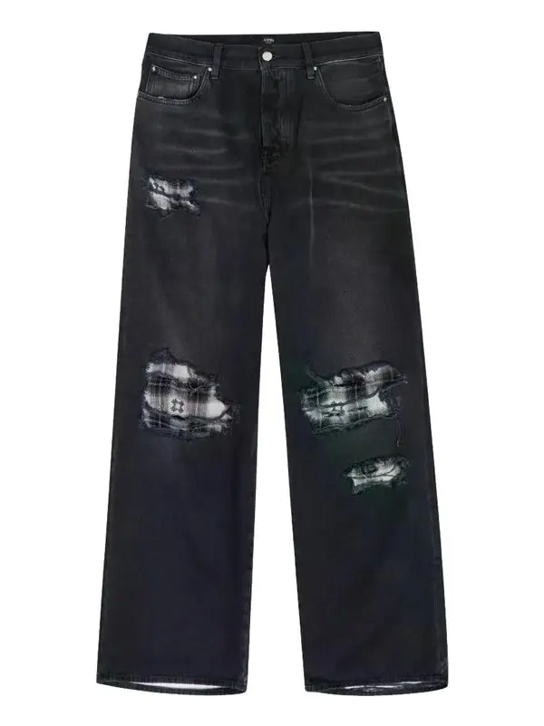 Amiri Funnel Repair Distressed Relaxed Jeans - Black