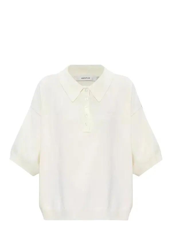 GESTUZ Gztalla Buttoned Polo Shirt - Neutrals
