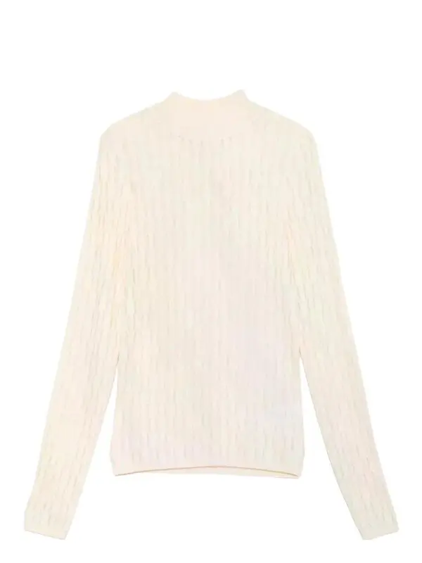 Patrizia Pepe Long-sleeve Jacquard Knit Sweater - Neutrals