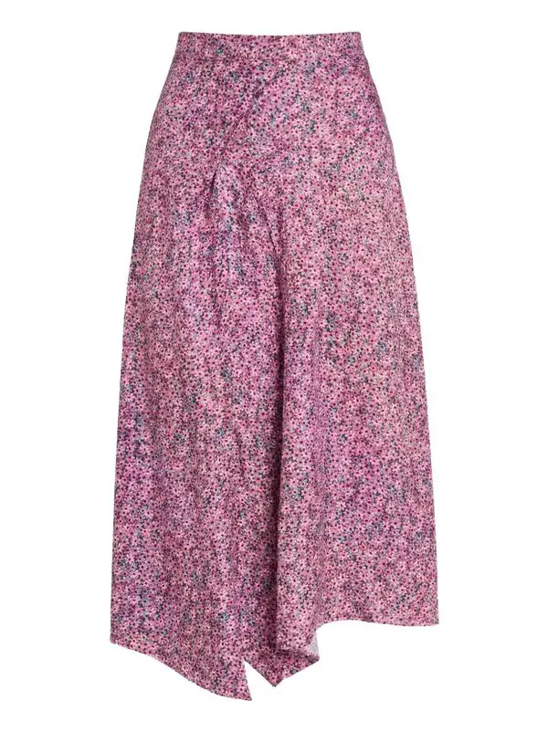 Isabel Marant Cacia Floral-print Asymmetric Midi Skirt - Pink