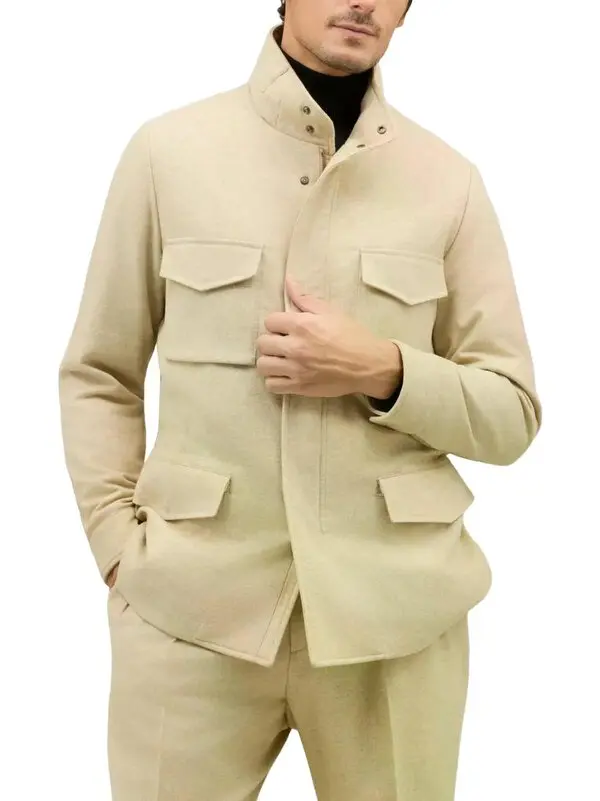 Boglioli Patch-pocket Padded Coat - Neutrals